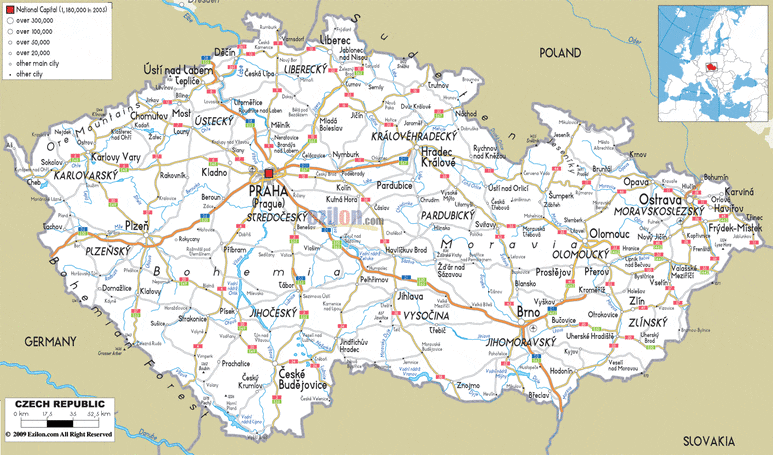 체코 지도(Czech Map) 체코 자유여행, 여행코스, 맥주지도, 도로, 철도, 지형도, 프라하, 항공 : 네이버 블로그